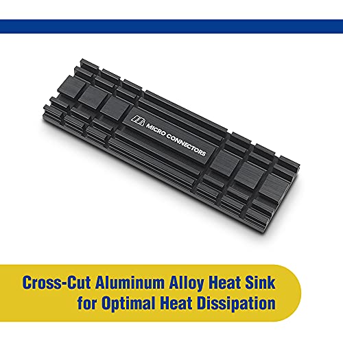 Micro Connectors M.2 SSD 5mm Low-Profile Heat Sink Compatible with PS5 and PC (NGFFM2-HS804-BK) Black