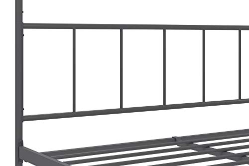 Novogratz Marion Canopy Bed, Drak Gray, Queen