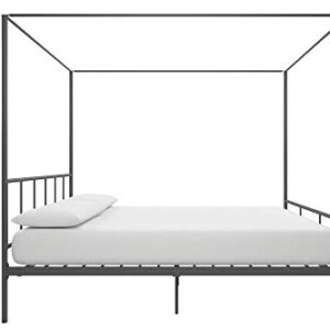 Novogratz Marion Canopy Bed, Drak Gray, Queen