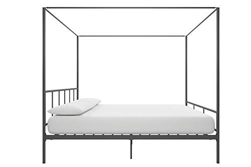 Novogratz Marion Canopy Bed, Drak Gray, Queen