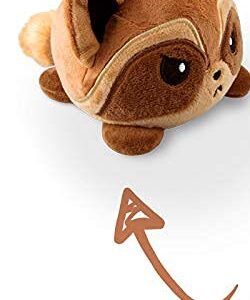 TeeTurtle - The Original Reversible Raccoon Plushie - Brown - Cute Sensory Fidget Stuffed Animals That Show Your Mood