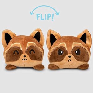 TeeTurtle - The Original Reversible Raccoon Plushie - Brown - Cute Sensory Fidget Stuffed Animals That Show Your Mood