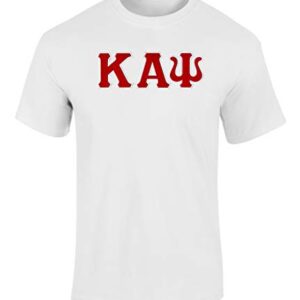 Kappa Alpha Psi Twill Letter Tee White Red-White XX-Large