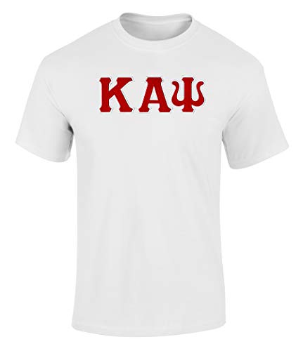 Kappa Alpha Psi Twill Letter Tee White Red-White XX-Large