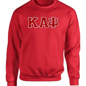 Kappa Alpha Psi Twill Letter Crewneck Sweatshirt Red Red-White Medium