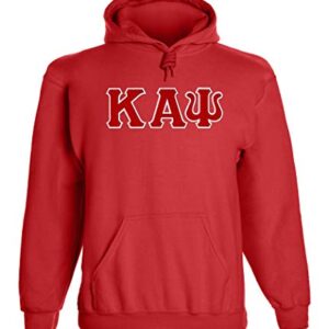 Kappa Alpha Psi Twill Letter Hoody Red Red-White Medium