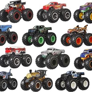 Hot Wheels Monster Trucks, Set of 12 1:64 Scale Die-Cast Toy Trucks for Kids and Collectors, Styles May Vary [Amazon Exclusive]