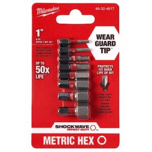 milwaukee 48-32-4617 8 piece metric hex insert bit set