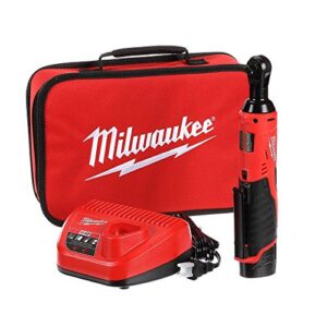 milwaukee 2457-21 3/8-in cordless m12 lithium-ion ratchet kit (ratchet kit w/tool bag)