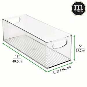 mDesign Plastic Toiletry Organizer for Bathroom - Storage Holder Bin w/Handles for Vanity, Drawers, Dresser - Holds Hair Products, Makeup, Lotion, Skincare and More - Ligne Collection - 8 Pack, Clear