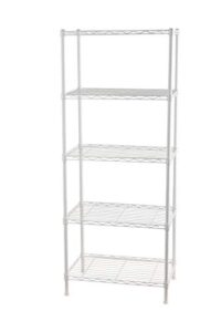 multi-use shelving unit 5-tier space-saving metal shelving storage rack heavy duty metal shelf organizer for home office kitchen bathroom garage closet dormitory 5 tier metal shelf 21x13x55