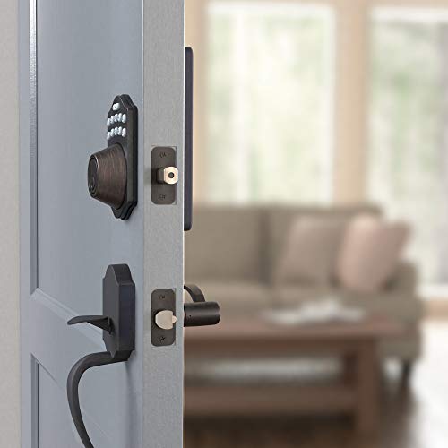 Amazon Basics Traditional Electronic Keypad Deadbolt Door Lock, Keyed Entry, Oil Bronze Finish