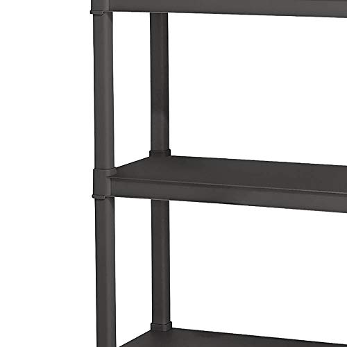 Sterilite 4 Shelf Durable Solid Surface Shelving Unit, Flat Gray (6 Pack)