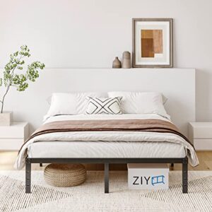 ZIYOO King Size Bed Frame 14“ High, 3” Wide Solid Wood Slats 3500lbs Support Mattress Foundation No Box Spring Needed/Noise Free/Easy Assembly