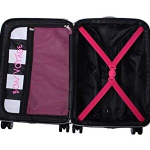 Betsey Johnson Designer Luggage Collection - Expandable 3 Piece Hardside Lightweight Spinner Suitcase Set - Travel Set includes 20-Inch Carry On, 26 inch and 30-Inch Checked Suitcase (Girls Print)