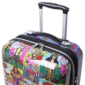 Betsey Johnson 30 Inch Checked Luggage Collection - Expandable Scratch Resistant (ABS + PC) Hardside Suitcase - Designer Lightweight Bag with 8-Rolling Spinner Wheels (Girls Print, 30in)