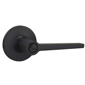 Amazon Basics Manchester privacy Door Lever with Lock, Matte Black