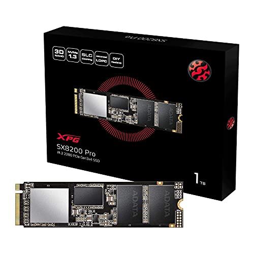 ADATA XPG SX8200 Pro 1TB 3D NAND NVMe Gen3x4 PCIe M.2 2280 Solid State Drive R/W 3500/3000MB/s SSD (ASX8200PNP-1TT-C)