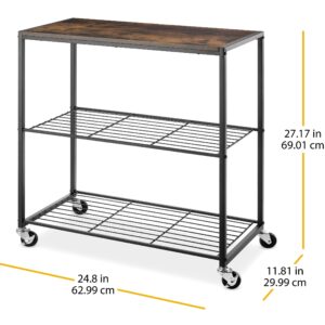 Whitmor Modern Industrial Rolling Storage Shelves, Brown