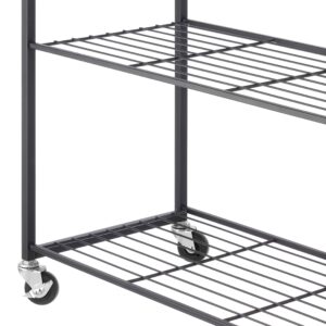 Whitmor Modern Industrial Rolling Storage Shelves, Brown