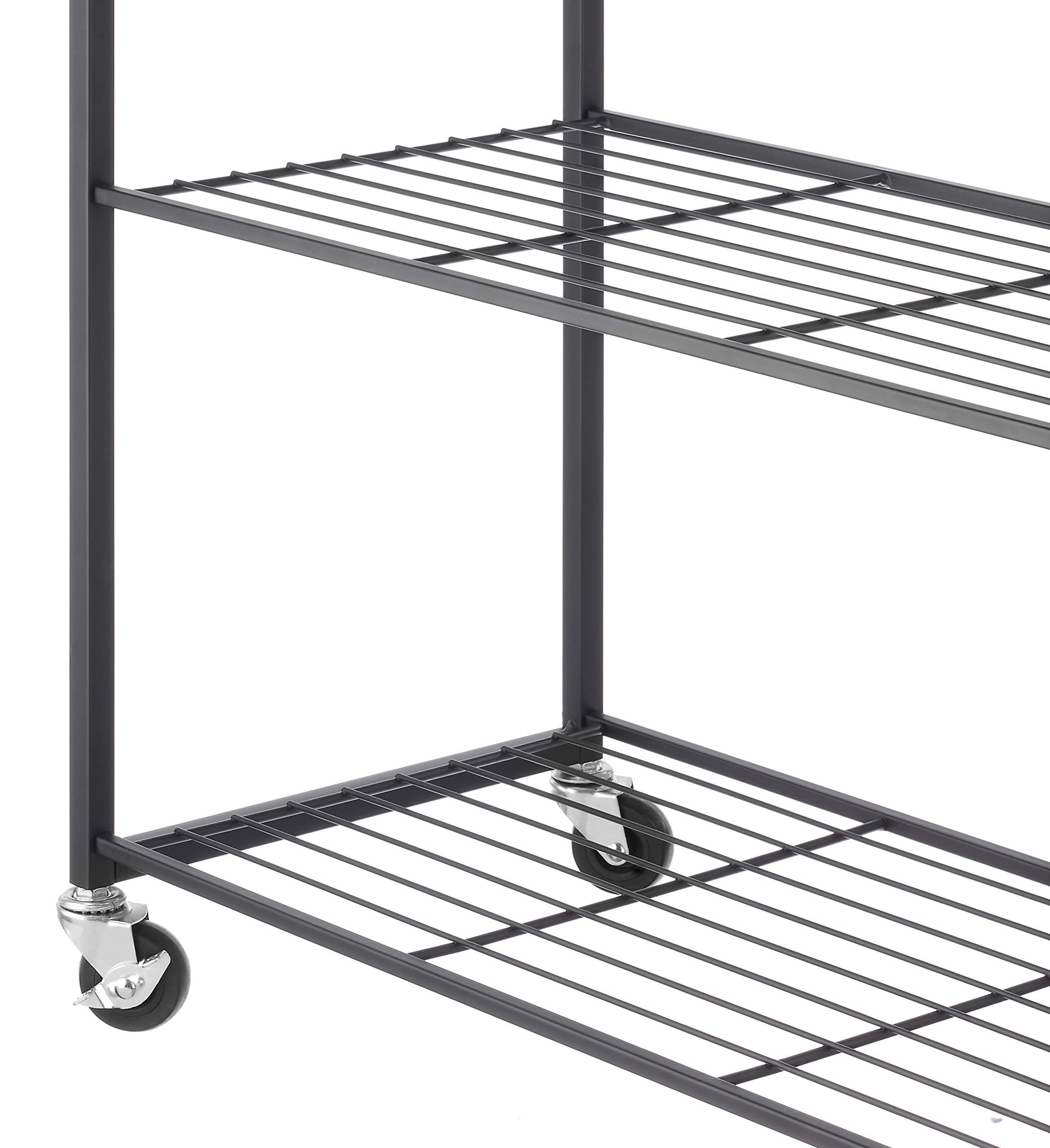 Whitmor Modern Industrial Rolling Storage Shelves, Brown