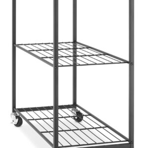 Whitmor Modern Industrial Rolling Storage Shelves, Brown