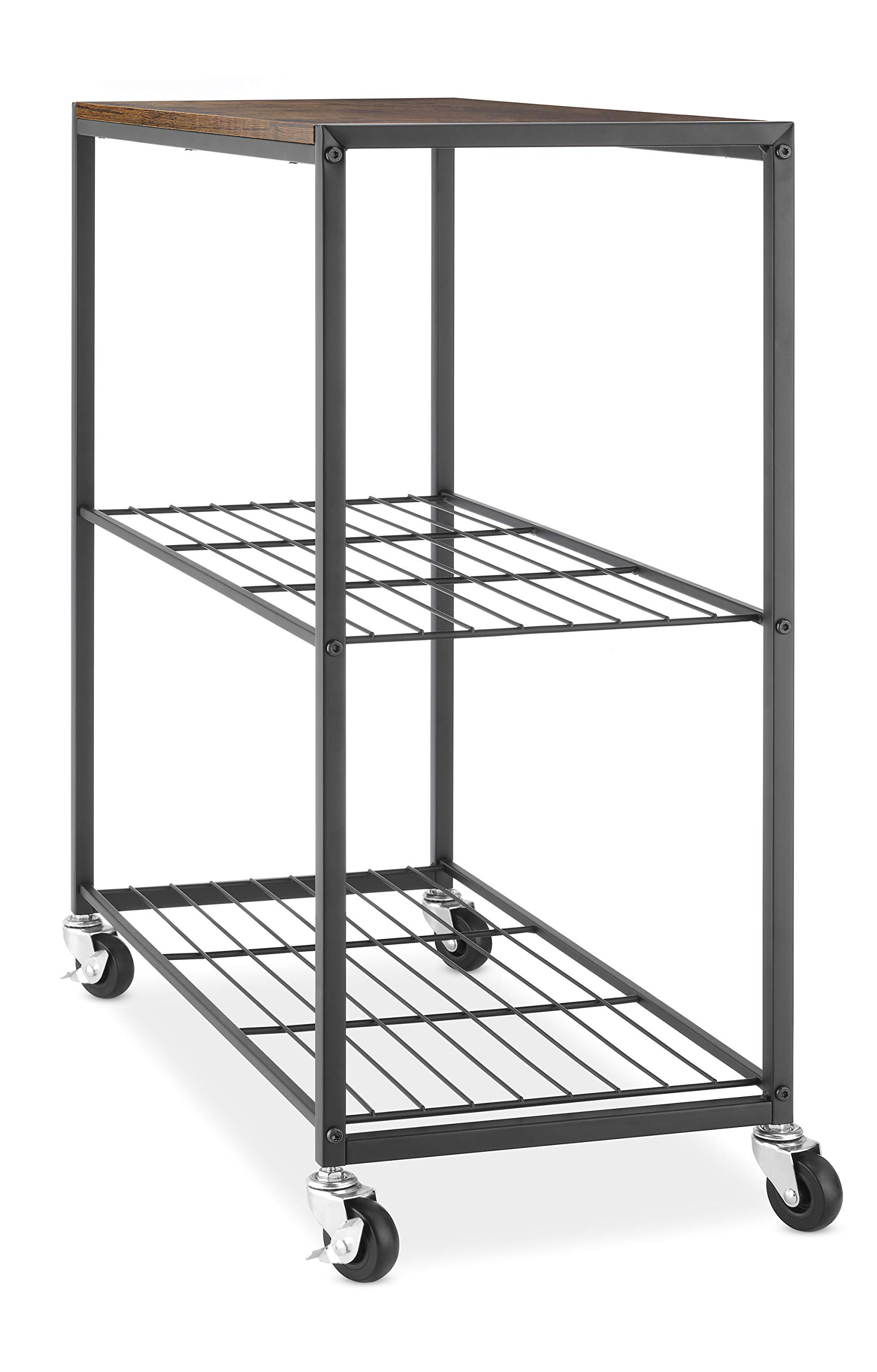 Whitmor Modern Industrial Rolling Storage Shelves, Brown