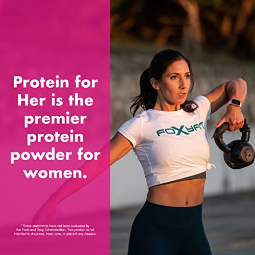 FoxyFit Protein for Her, Caramel Mocha Whey Protein Powder with CLA and Biotin for a Healthy Glow (1.78 lbs)