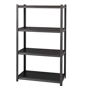 lorell 3,200 lb capacity riveted steel shelving storage rack, black