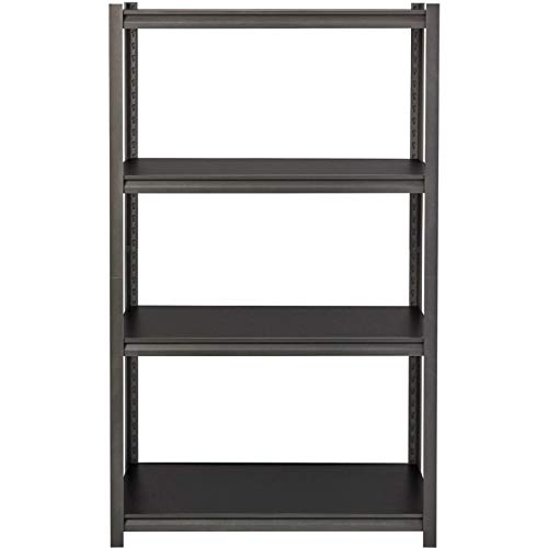 Lorell 3,200 lb Capacity Riveted Steel Shelving Storage Rack, Black