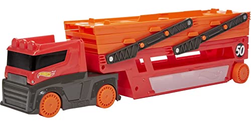 Hot Wheels MEGA Hauler with 6 Expandable Levels, Storage for Up to 50 1:64 Scale Toy Cars, Connects to Other Tracks