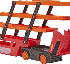 Hot Wheels MEGA Hauler with 6 Expandable Levels, Storage for Up to 50 1:64 Scale Toy Cars, Connects to Other Tracks