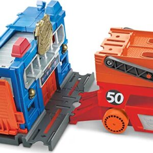 Hot Wheels MEGA Hauler with 6 Expandable Levels, Storage for Up to 50 1:64 Scale Toy Cars, Connects to Other Tracks