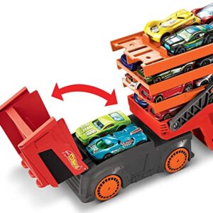 Hot Wheels MEGA Hauler with 6 Expandable Levels, Storage for Up to 50 1:64 Scale Toy Cars, Connects to Other Tracks