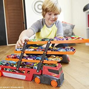 Hot Wheels MEGA Hauler with 6 Expandable Levels, Storage for Up to 50 1:64 Scale Toy Cars, Connects to Other Tracks