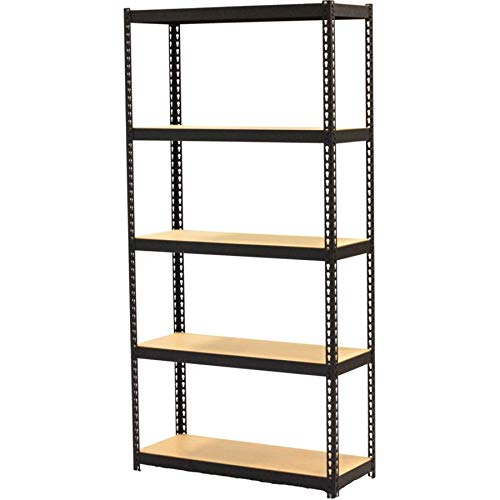 Lorell Narrow Steel Shelving Storage Rack, Black