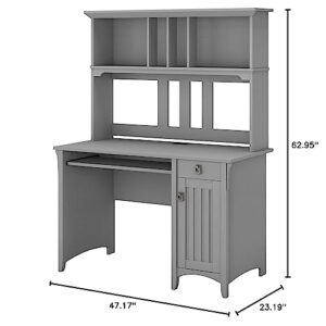 Bush Furniture Salinas Computer Hutch | Study Table with Drawers, Cabinets & Pullout Keyboard/Laptop Tray | Modern Home Office Work Desk with Storage, 48W, Cape Cod Gray