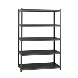 lorell 3,200 lb capacity riveted steel shelving storage rack, black