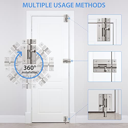 Door Security Slide Latch Lock, Keyless Entry Door Lock, Thickened Heavy Duty Steel Sliding Door Lock, Easy to Install Gate, Slide Latch Lock with 12 Screws