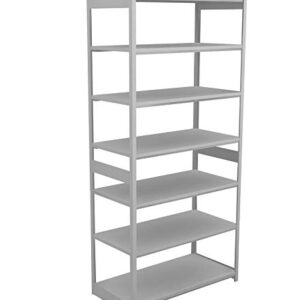 Aurora Quik-Lok Shelving [ Adjustable, Easy-to-Assemble Open Shelving ] Starter Unit | 6 Openings | 76" Tall | 18" Deep | Gray Mist