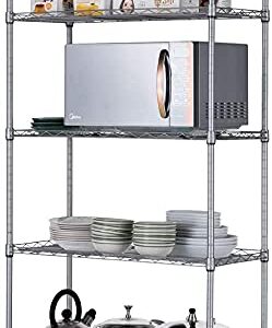 5 Tier Wire Shelving Rack Storage Metal Shelf Wire Shelving Unit 72" Hx36 Wx14 D 1250 LBS Capacity Sturdy Steel Heavy Duty 5 Tier Layer Rack for Restaurant Garage Pantry Kitchen Garage Rack Chrome