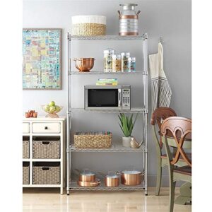 5 Tier Wire Shelving Rack Storage Metal Shelf Wire Shelving Unit 72" Hx36 Wx14 D 1250 LBS Capacity Sturdy Steel Heavy Duty 5 Tier Layer Rack for Restaurant Garage Pantry Kitchen Garage Rack Chrome