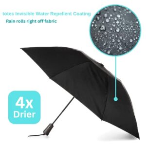 totes InBrella Reverse Closing Folding Umbrella – Inverted Closure Compact Umbrella – Portable, Windproof Rain-resistant Travel Umbrella with Recycled Canopy, Automatic Open and Close, Flower Garden