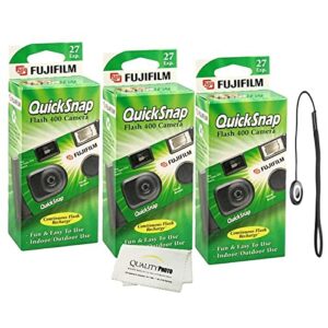 fujifilm quicksnap flash 400 disposable 35mm camera + quality photo microfiber cloth