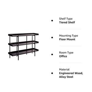 OneSpace Modern Wood and Steel 3 Display Shelf, Black