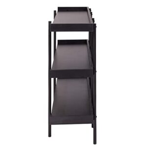 OneSpace Modern Wood and Steel 3 Display Shelf, Black