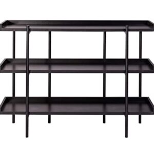 OneSpace Modern Wood and Steel 3 Display Shelf, Black