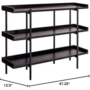 OneSpace Modern Wood and Steel 3 Display Shelf, Black