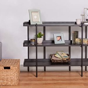 OneSpace Modern Wood and Steel 3 Display Shelf, Black