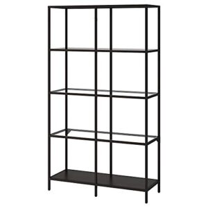 ikea vittsjö shelf unit, black-brown, glass